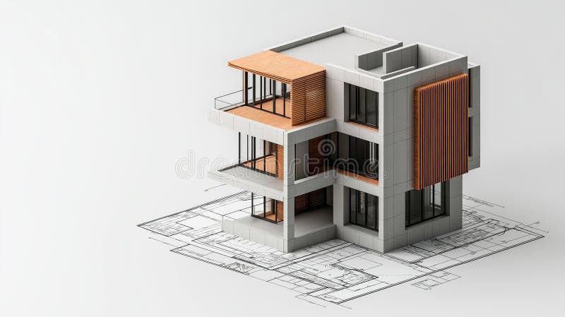 An Illustration of a Partially Completed Building Model Stock ...