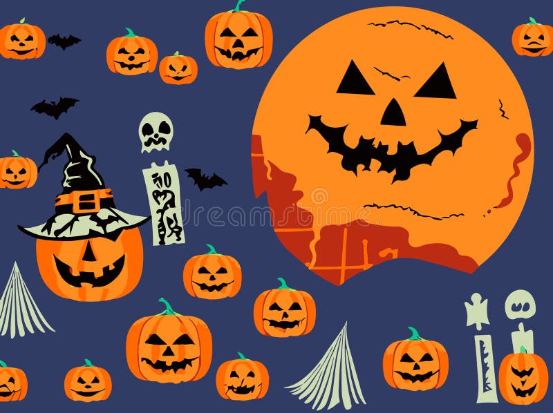 Illustration Parts Set that Can Be Used for Halloween Stock Vector ...