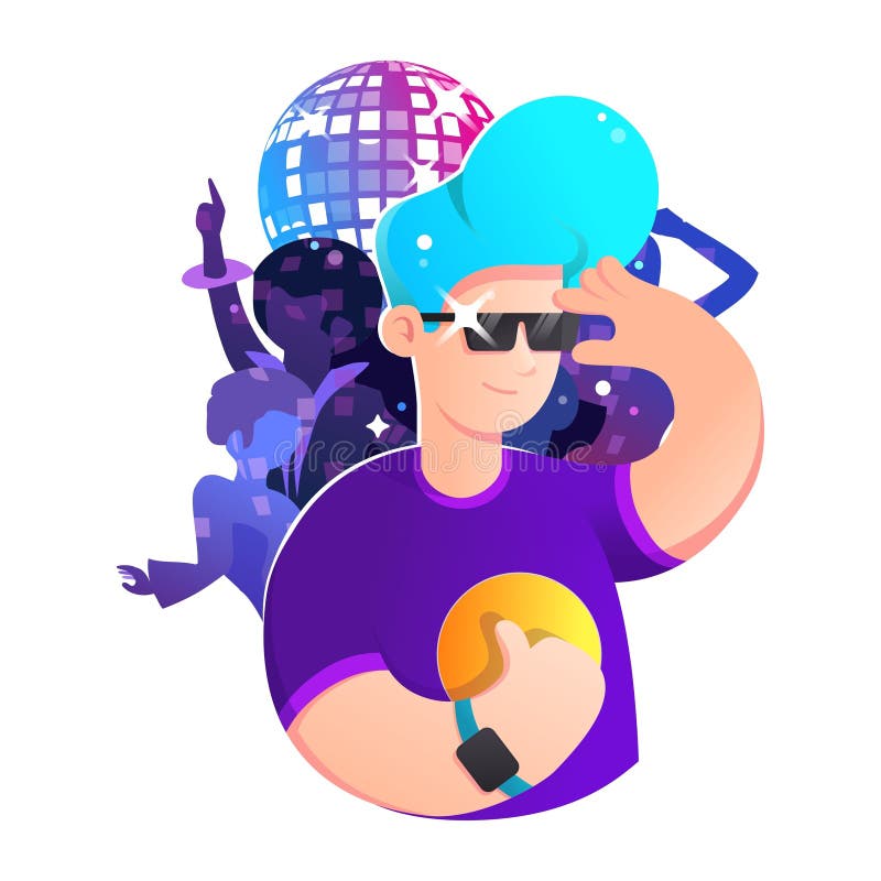 Illustration of a Party Guy in a Club Stock Vector - Illustration of ...
