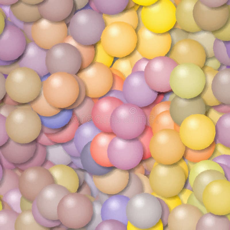 Illustration of Pastel Colored Balls. Digital Painting Stock Photo ...