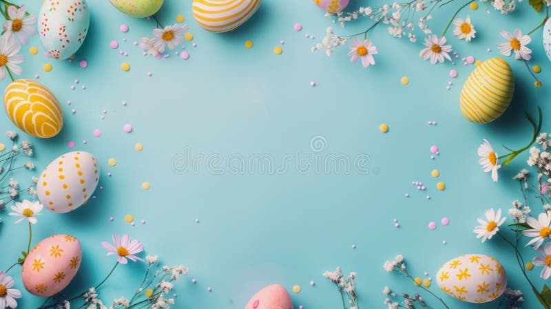 Illustration of a Pastel Colored Spring Easter Background with Colored ...