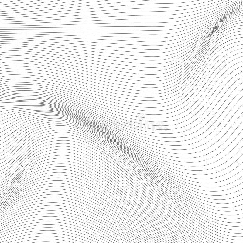 Black Lines of Wave with a White Background Stock Illustration ...
