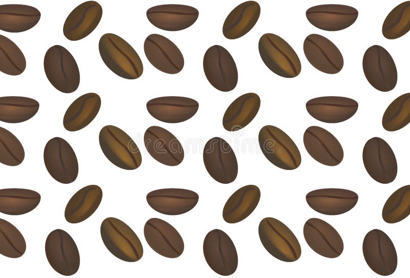 Illustration Pattern of Coffee Seeds Stock Illustration - Illustration ...