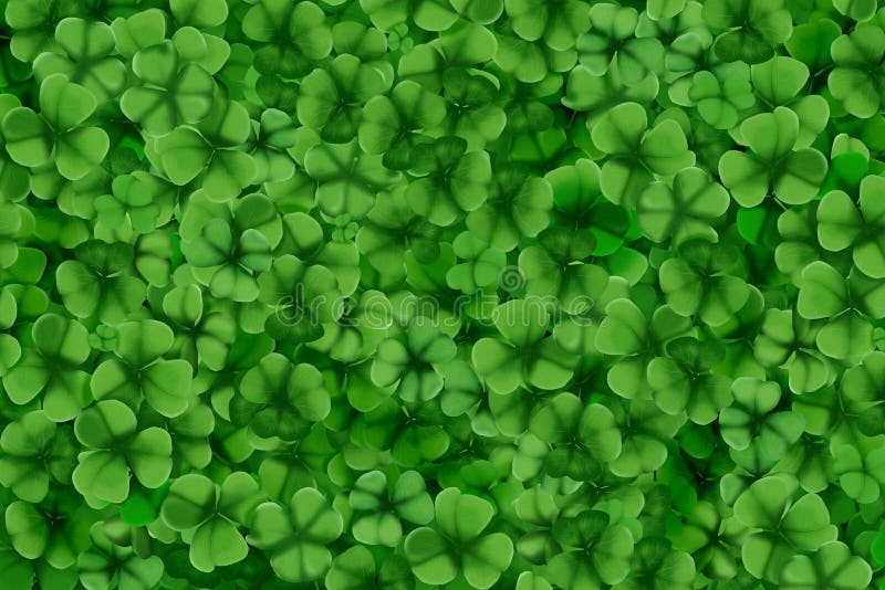 Illustration of a Pattern of Many Green Clover Leaves Stock Photo ...