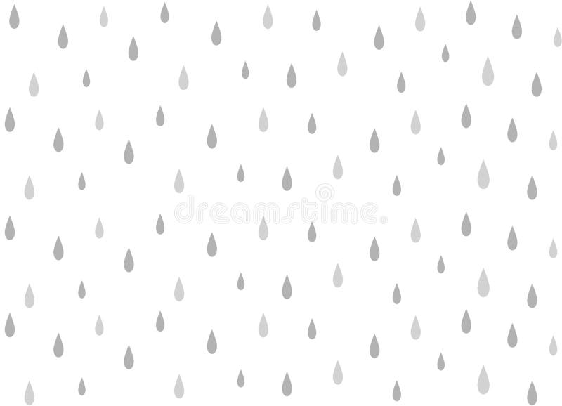 Illustration Pattern Rain Drops on White Background. Stock Photo ...