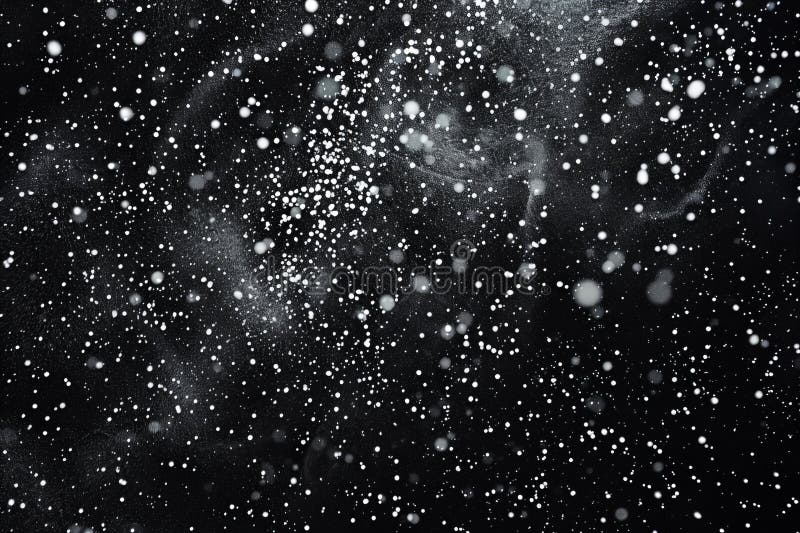 A Pattern of Small White Particles on a Black Background, Arranged in a ...
