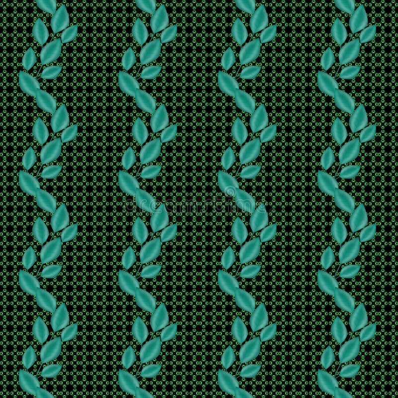 Illustration with Patterned Curls and Leaves. Abstraction. Pattern ...
