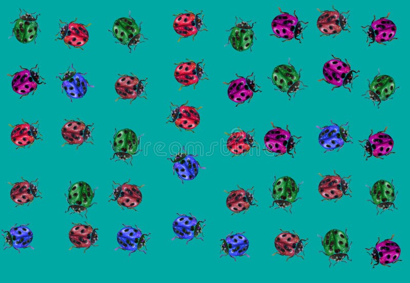 Illustration of Patterns of a Ladybug for Textiles or Cards, Insect ...