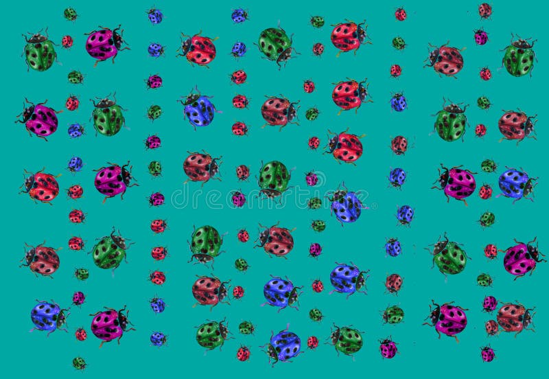 Illustration of Patterns of a Ladybug for Textiles or Cards, Insect ...