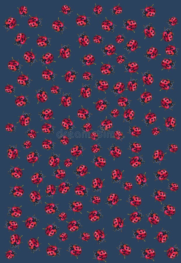 Illustration of Patterns of a Ladybug for Textiles or Cards, Insect ...