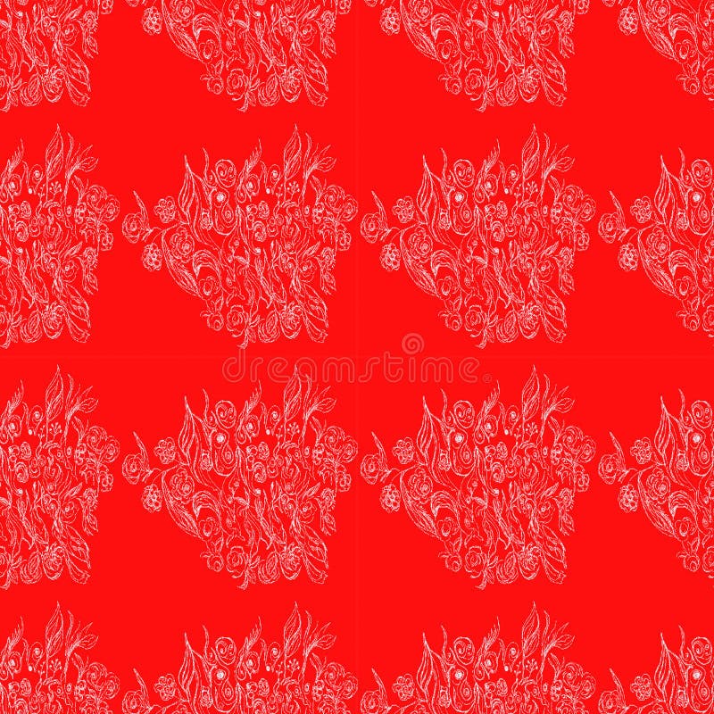 Illustration Patterns, on a Red Seamless Background. Stock Illustration ...