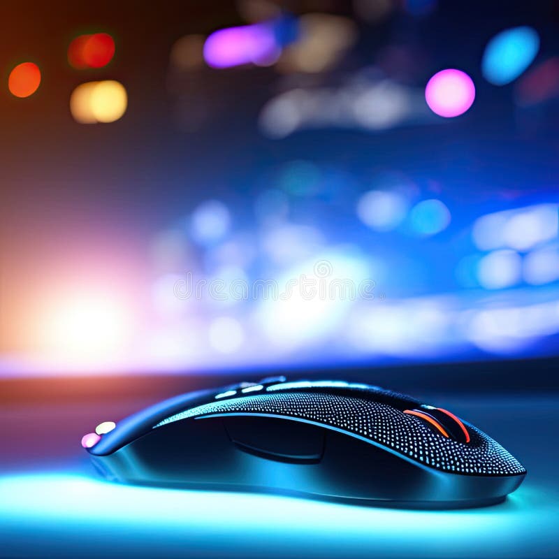 Illustration with a PC Mouse in the Foreground and a Sci-fi Background ...