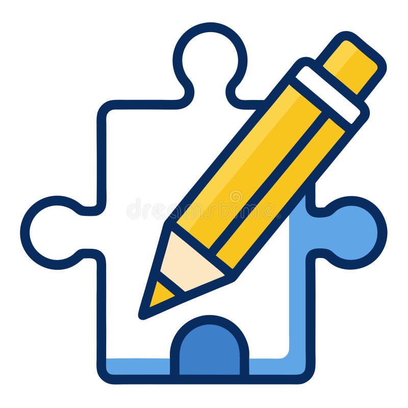 Pencil on Puzzle: Creative Problem Solving, Design, and Collaborative Solutions Stock Vector ...