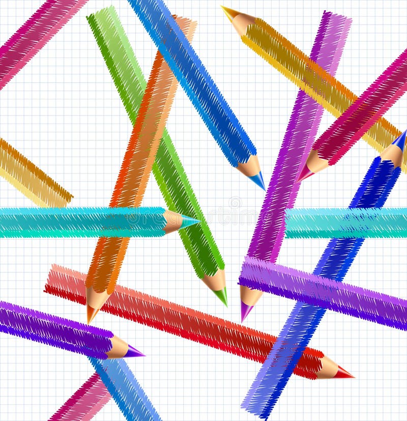 Illustration Pencil Seamless Pattern. Vector Stock Vector ...