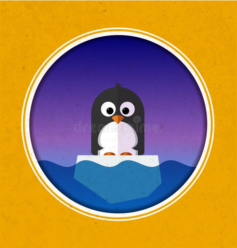 Illustration of Penguin on a Ice Floe Stock Vector - Illustration of ...