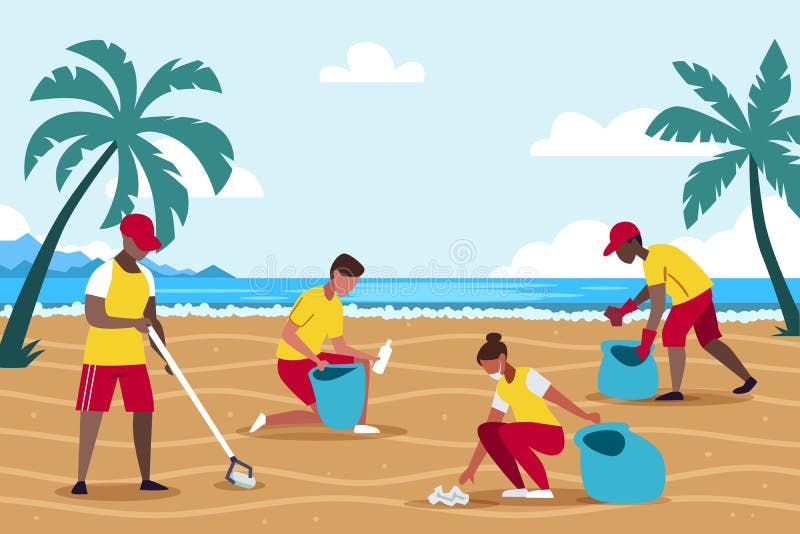 Beach Cleanup Stock Illustrations – 273 Beach Cleanup Stock ...