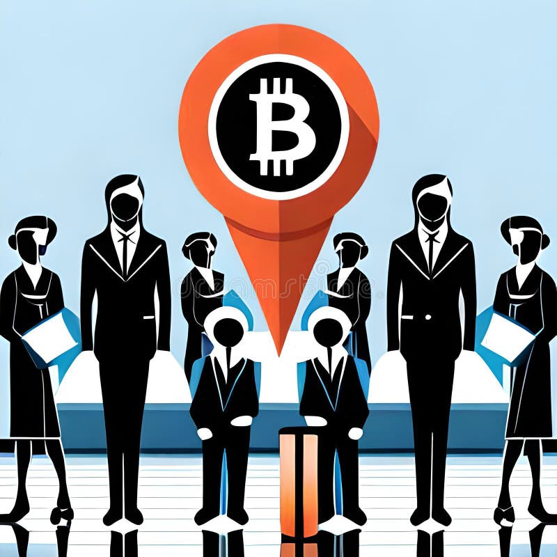 Bitcoin people stock illustration. Illustration of account - 274201271