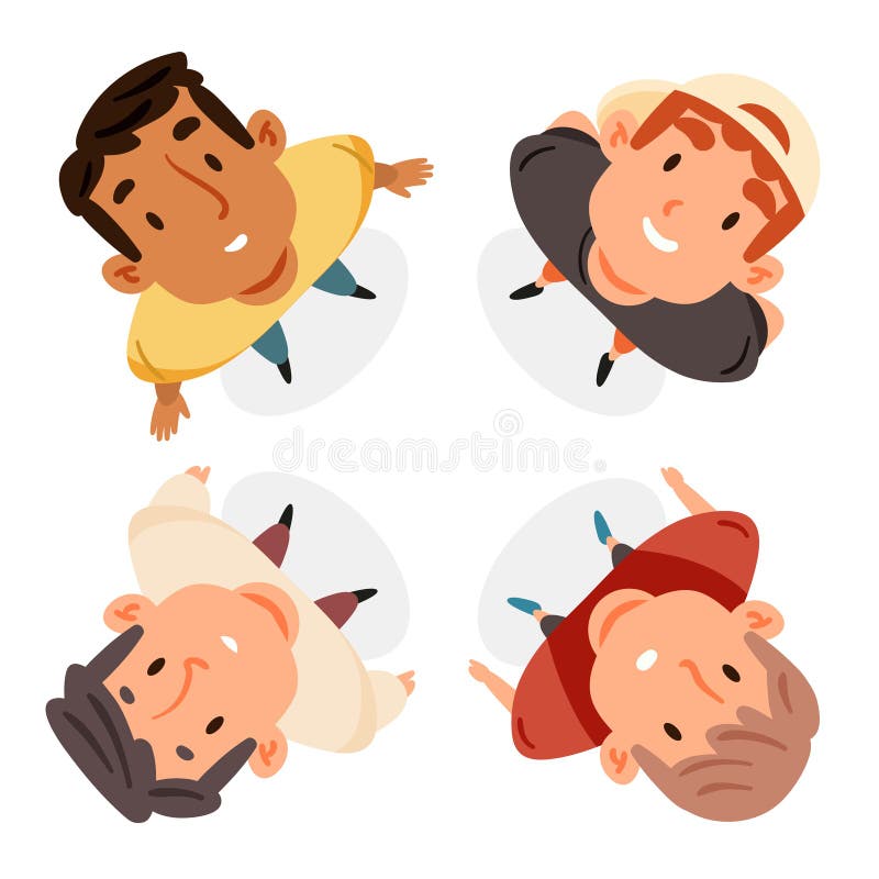 Illustration of People Looking Up Vector Illustration. Stock Vector ...