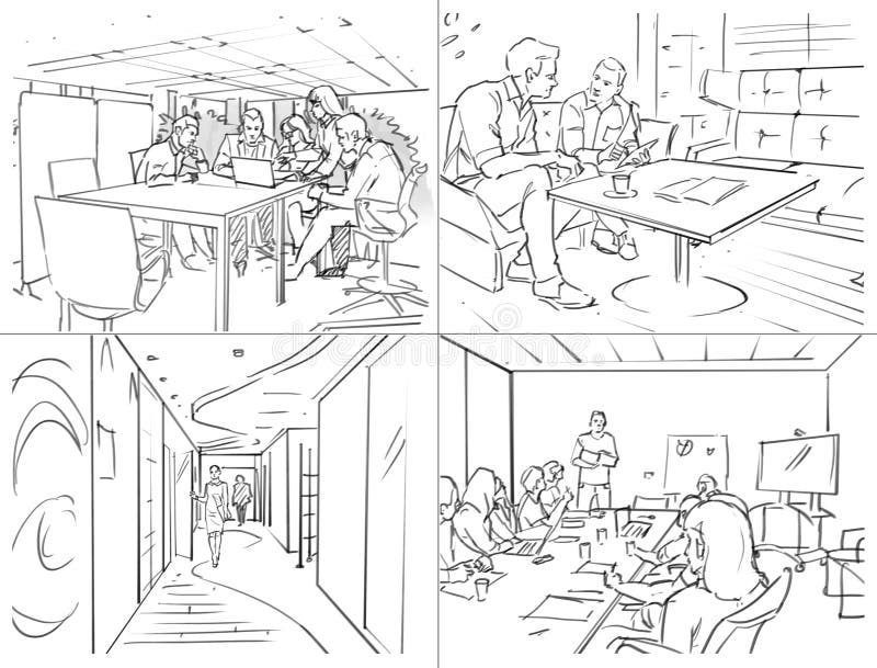 Storyboard: Job Interview, Shaking Hands, Team Success Stock ...