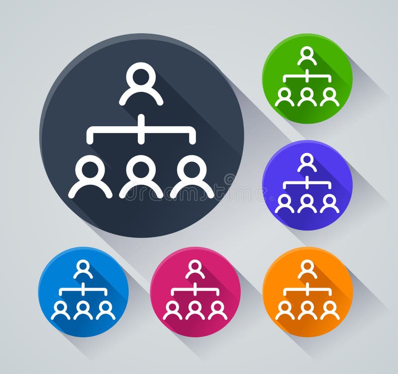 People Organization Icons with Shadow Stock Vector - Illustration of ...