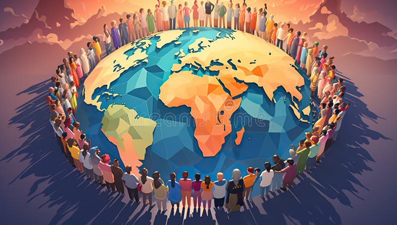 An Illustration of People of Various Nationalities Standing in a Circle ...
