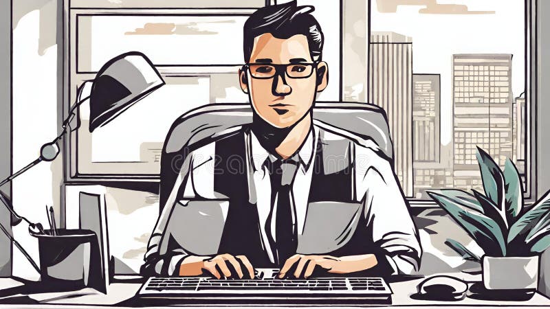 People Working in an Office in Front of a Computer Screen Stock ...