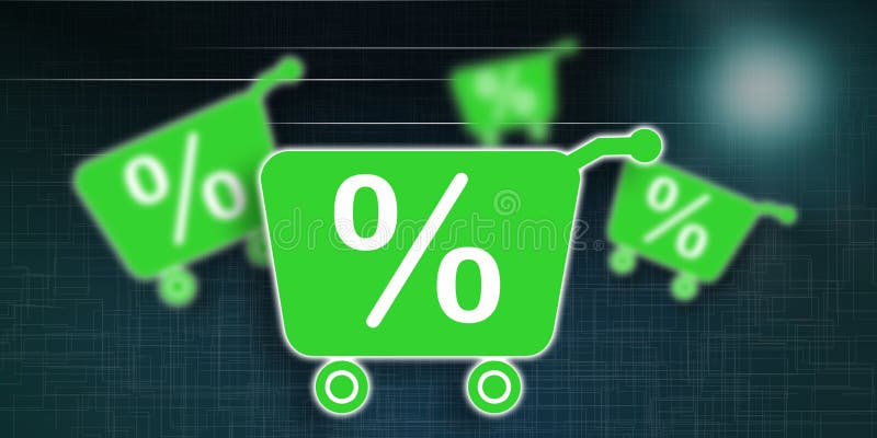Concept of Percent Discount Stock Illustration - Illustration of ...
