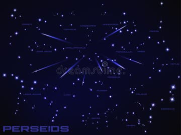 Illustration of Perseids Meteor Shower Stock Vector - Illustration of ...