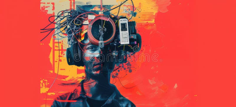 An Illustration of a Person with a Camera for a Head with Red ...