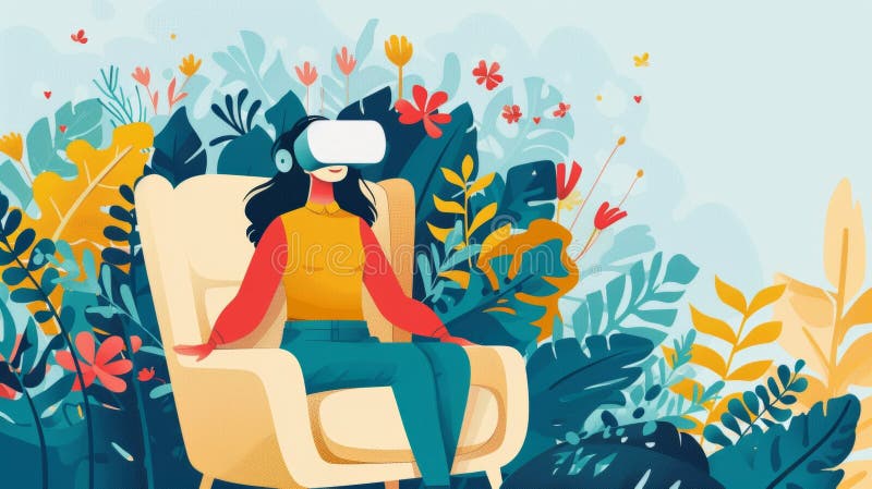 An Illustration of a Person Engaging in Virtual Reality Therapy through ... An Illustration of a Person Engaging in Virtual Reality Therapy through ...