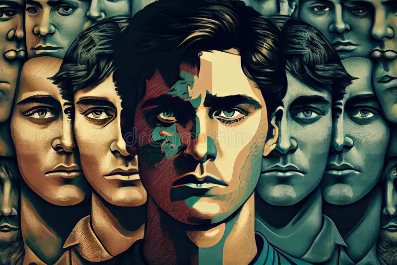 Illustration of Person with Multiple Personalities, Each Personality ... Illustration of Person with Multiple Personalities, Each Personality ...