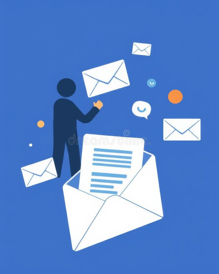 Person Sending Love Text Message Vector Cartoon Illustration Stock ...