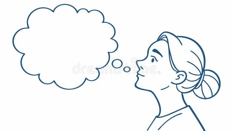 Illustration of a Person with a Thought Bubble, Vector Design ...