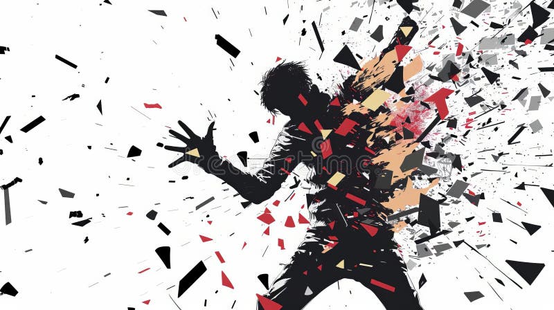 Illustration of a Person Throwing Objects in Anger Against a White ...