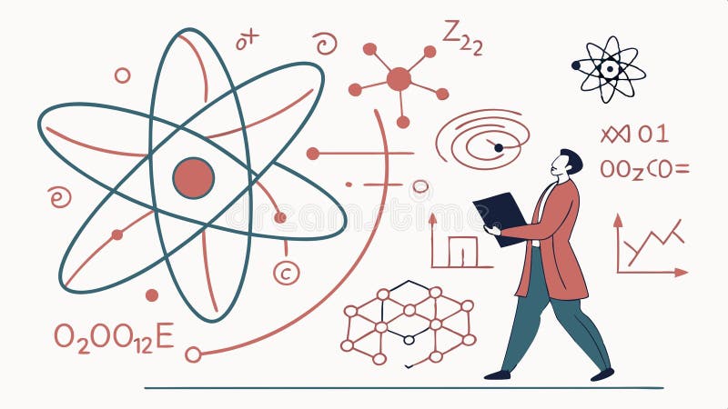 Person with Tablet and Science Symbols, Digital Research, Technology ...