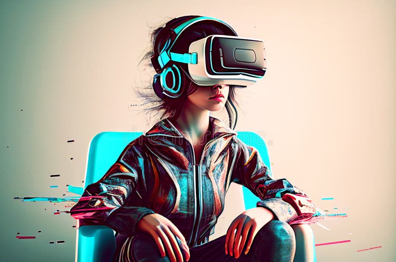 Person is Exploring Augmented Reality with VR Googles Stock Image ...