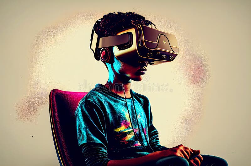 Person is Exploring Augmented Reality with VR Googles Stock ...