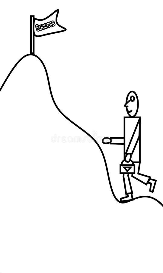 Illustration of a Person Who is Reaching the Pinnacle of Success Stock ...