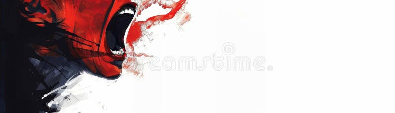 Illustration of a Person Yelling with a Red Face on a White Background ...
