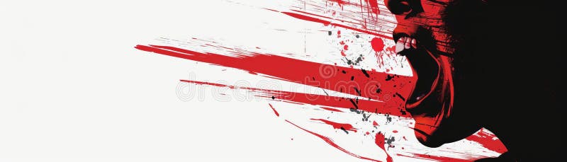 Illustration of a Person Yelling with a Red Face on a White Background ...