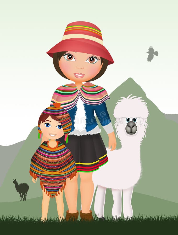 Illustration of Peruvian Children Stock Illustration - Illustration of ...