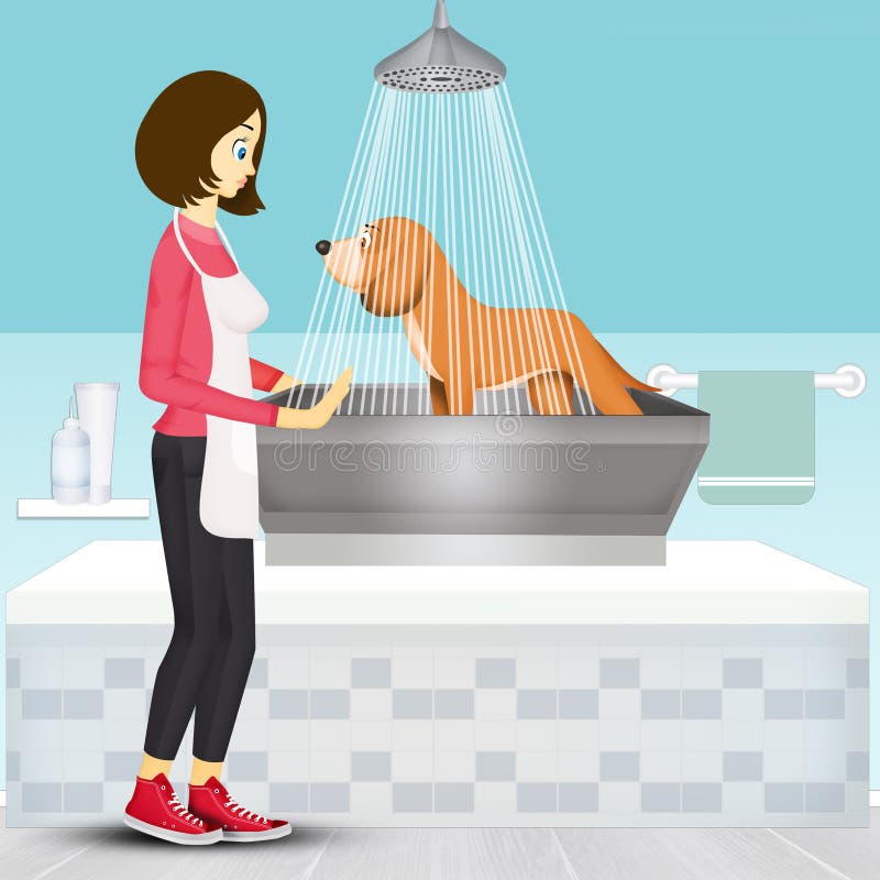 Illustration of Pet Grooming Stock Illustration - Illustration of funny ...