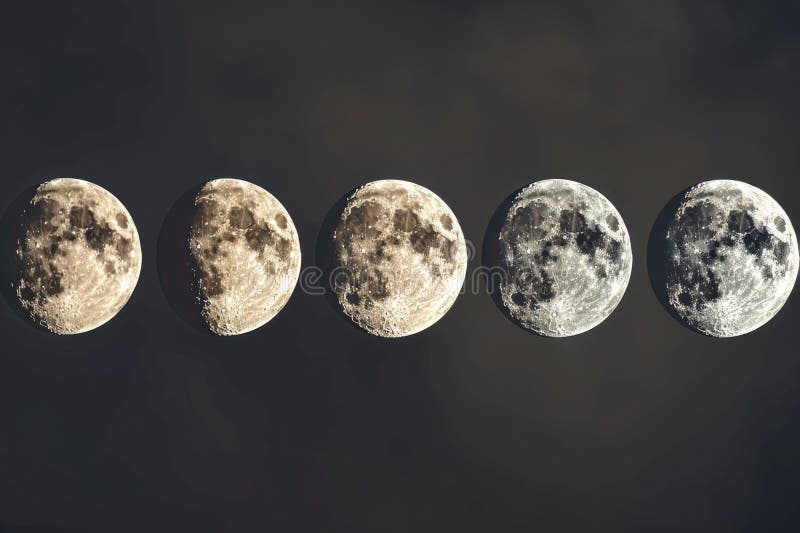 Illustration of Phases of the Moon on a Dark Backdrop. Suitable for ...