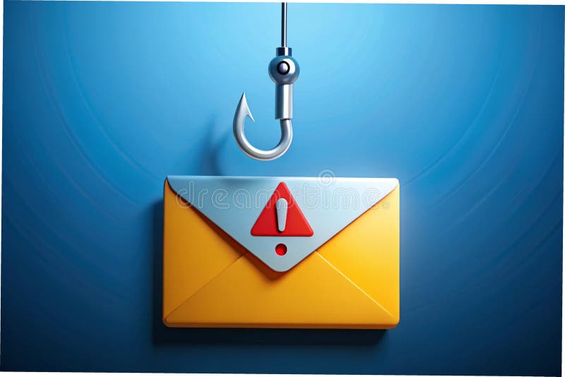 "Illustration of a Phishing Email with a Hook and a Fraudulent Email ...