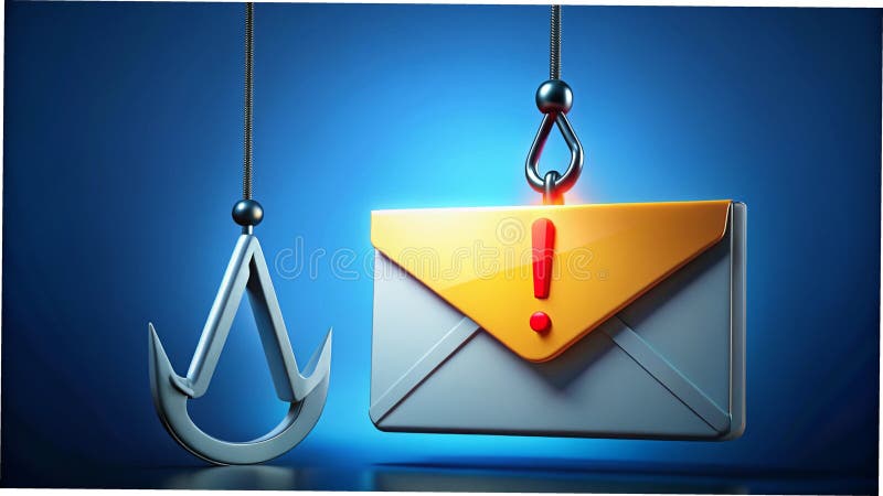 "Illustration of a Phishing Email with a Hook and a Fraudulent Email ...