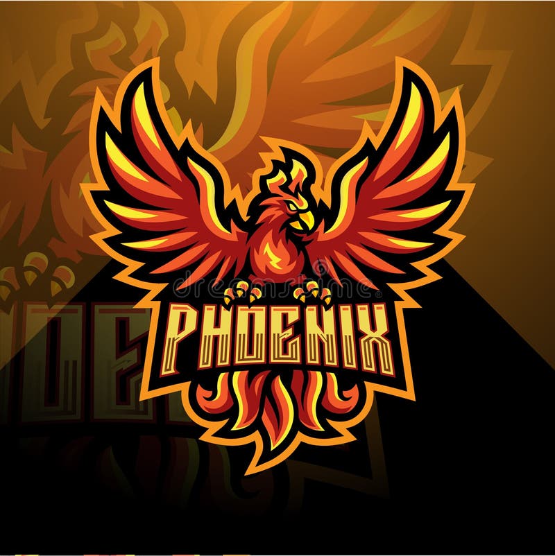 Phoenix Head Esport Logo with Headphones Stock Vector - Illustration of ...