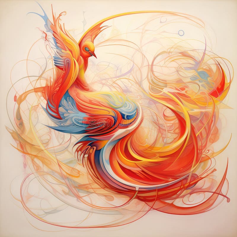 Illustration of a Phoenix, Fire, Firebird, Mythical Creature ...
