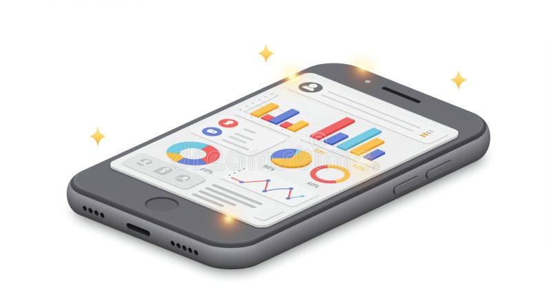 Phone Showcasing Charts and Data Analysis for Business Intelligence ...