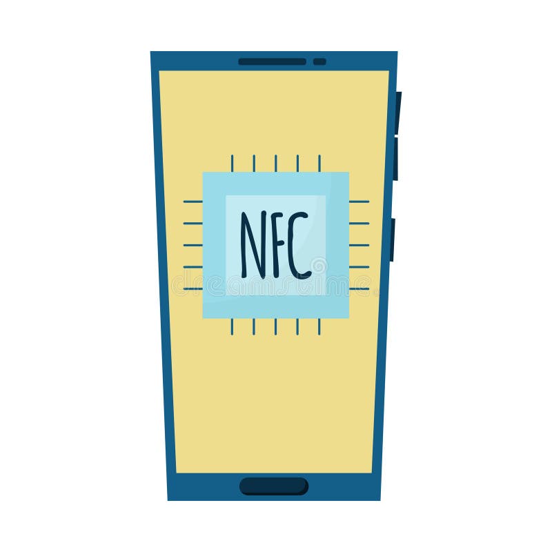 Illustration of a Phone with an NFC Chip Stock Vector - Illustration of ...