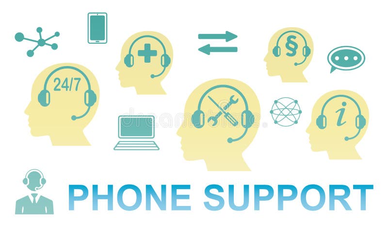 Concept of phone support stock illustration. Illustration of service ...
